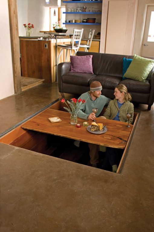 Secret Sunken Dining Room Table | StashVault - Secret Stash Compartments