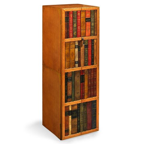 Tall Leather Bookshelf Safe | StashVault - Secret Stash Compartments